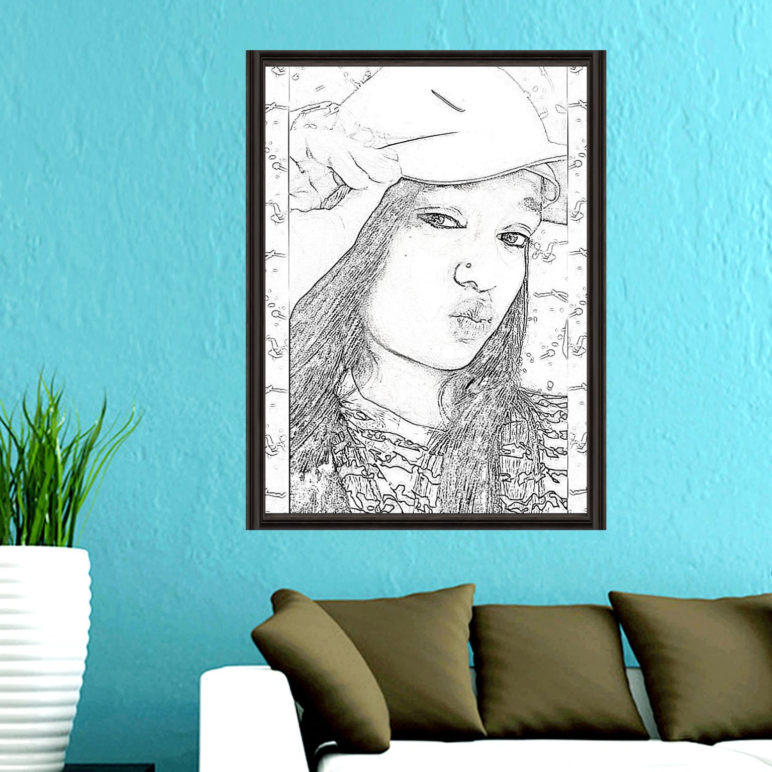 04 – Cute Girl Photo Sketch – Sky Gift