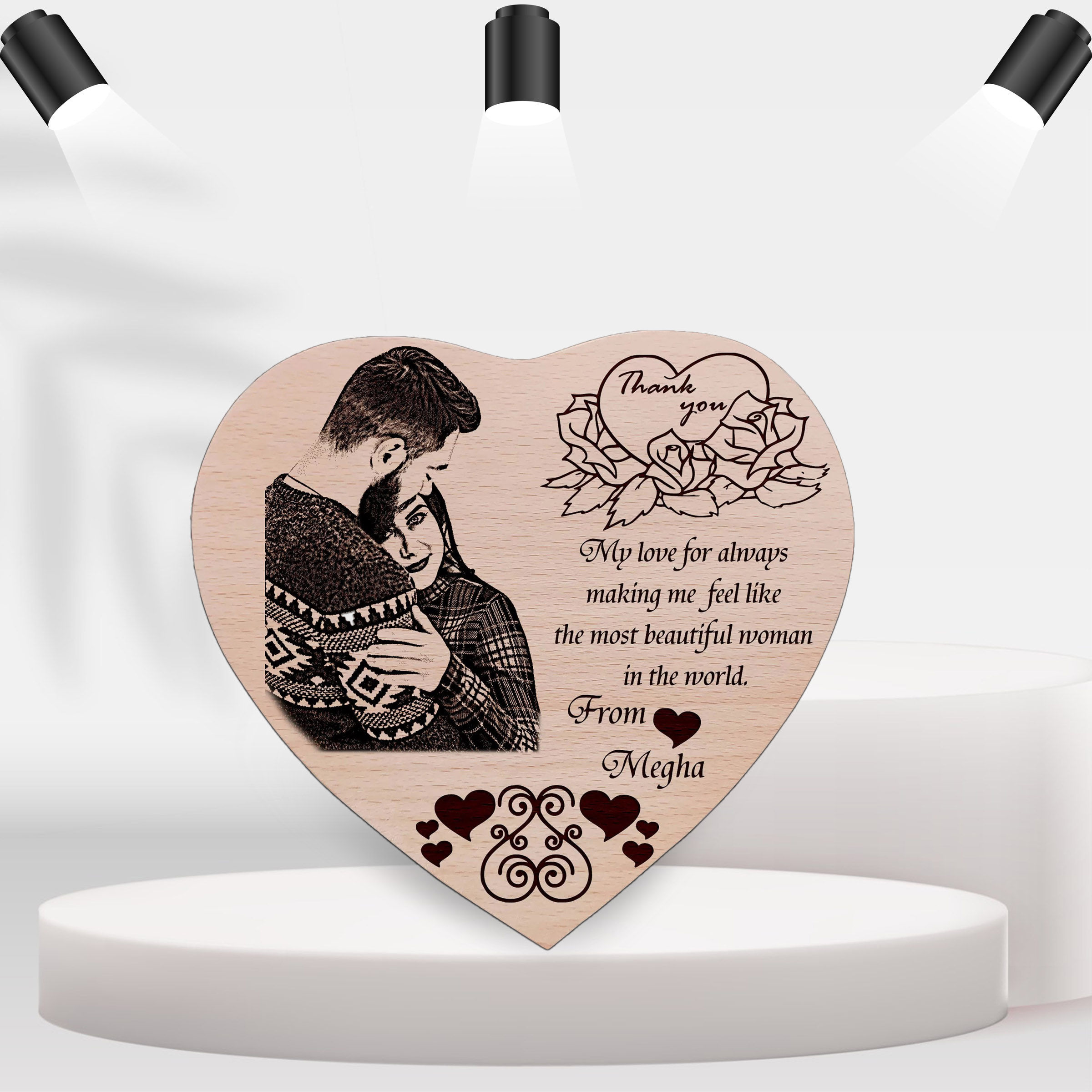 Coustmized heart Shape Engreving – Sky Gift