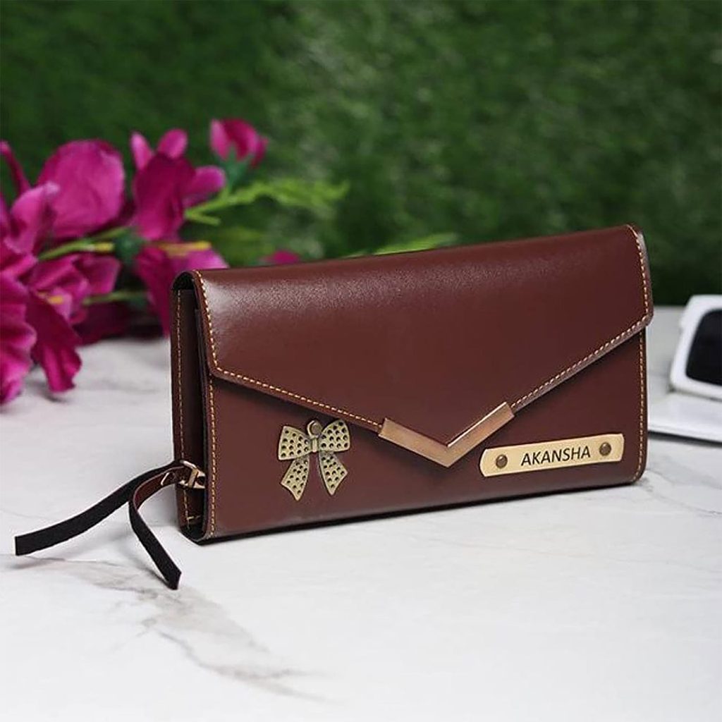 Customized Dark Brown Ledies Wallet – Sky Gift