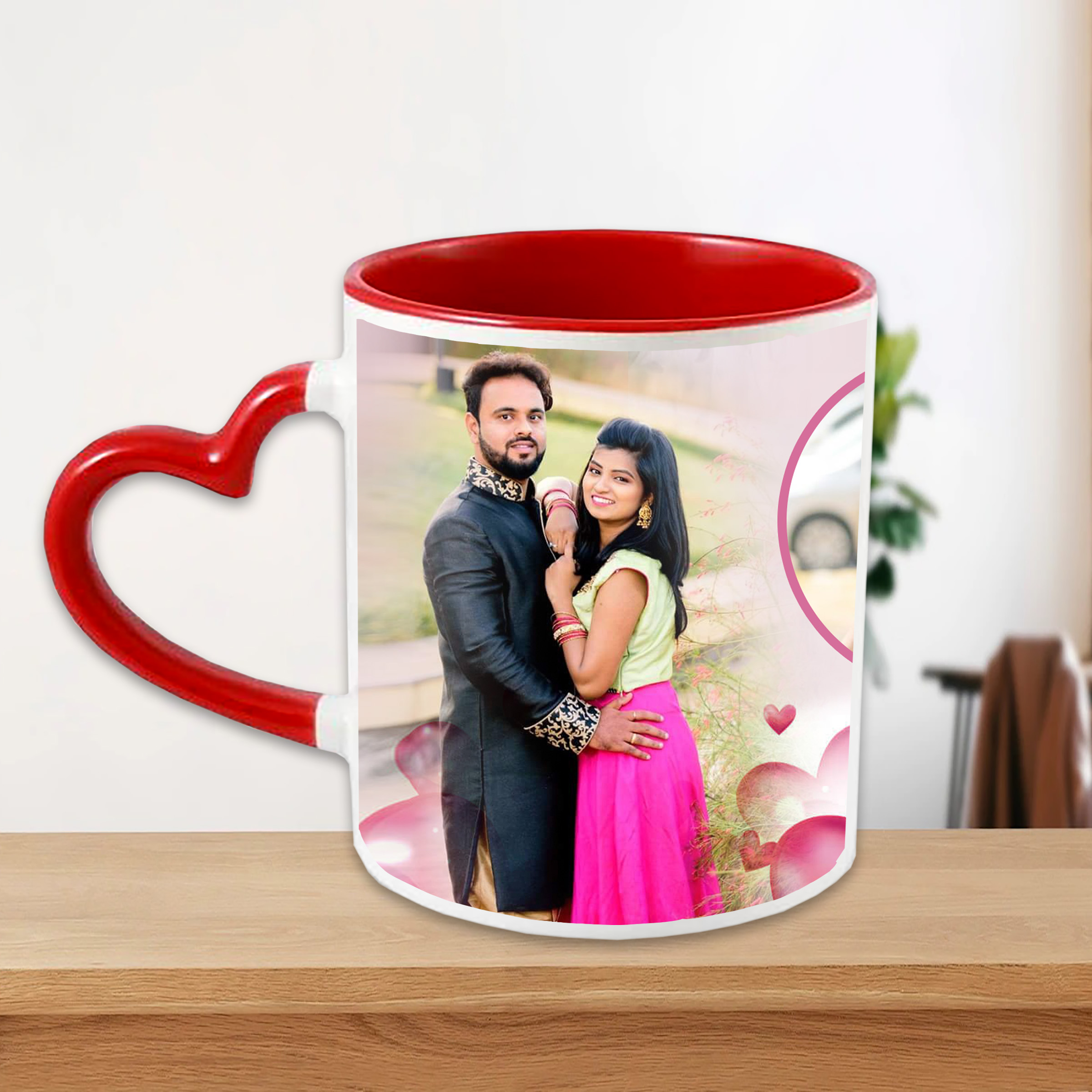 Personalized Heart Shape Handle Mug – Sky Gift