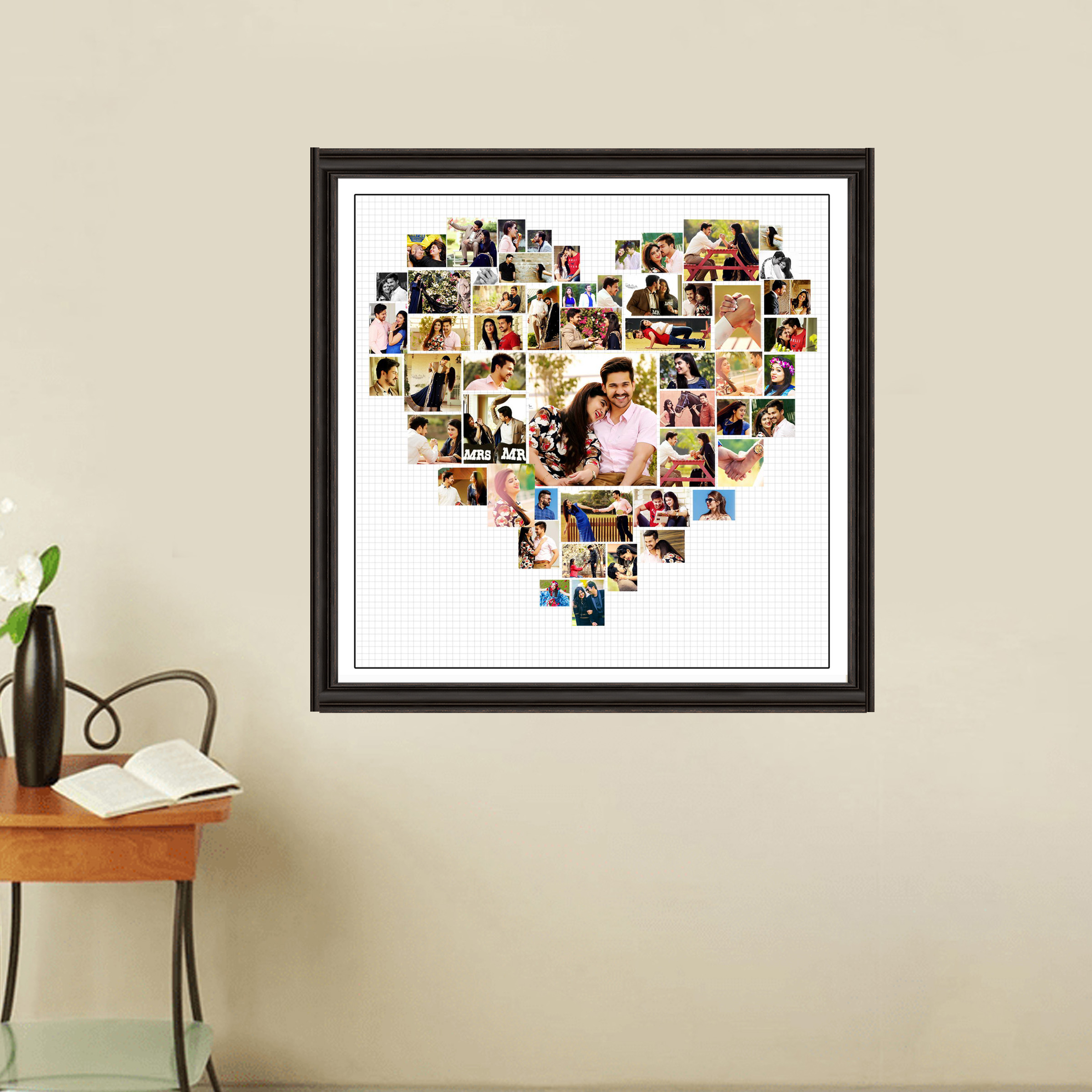 Crazy Heart Shape Photo Collage – Sky Gift