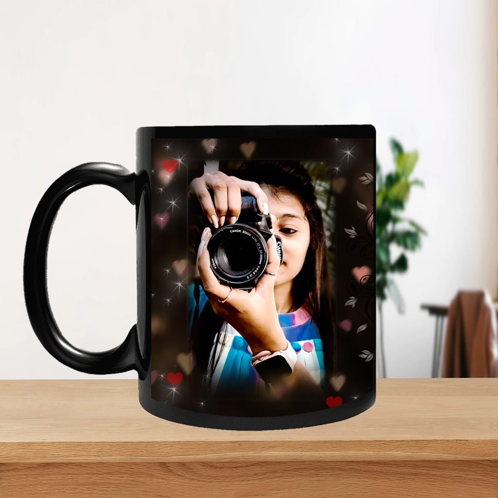 Cute girl Mug Black – Sky Gift