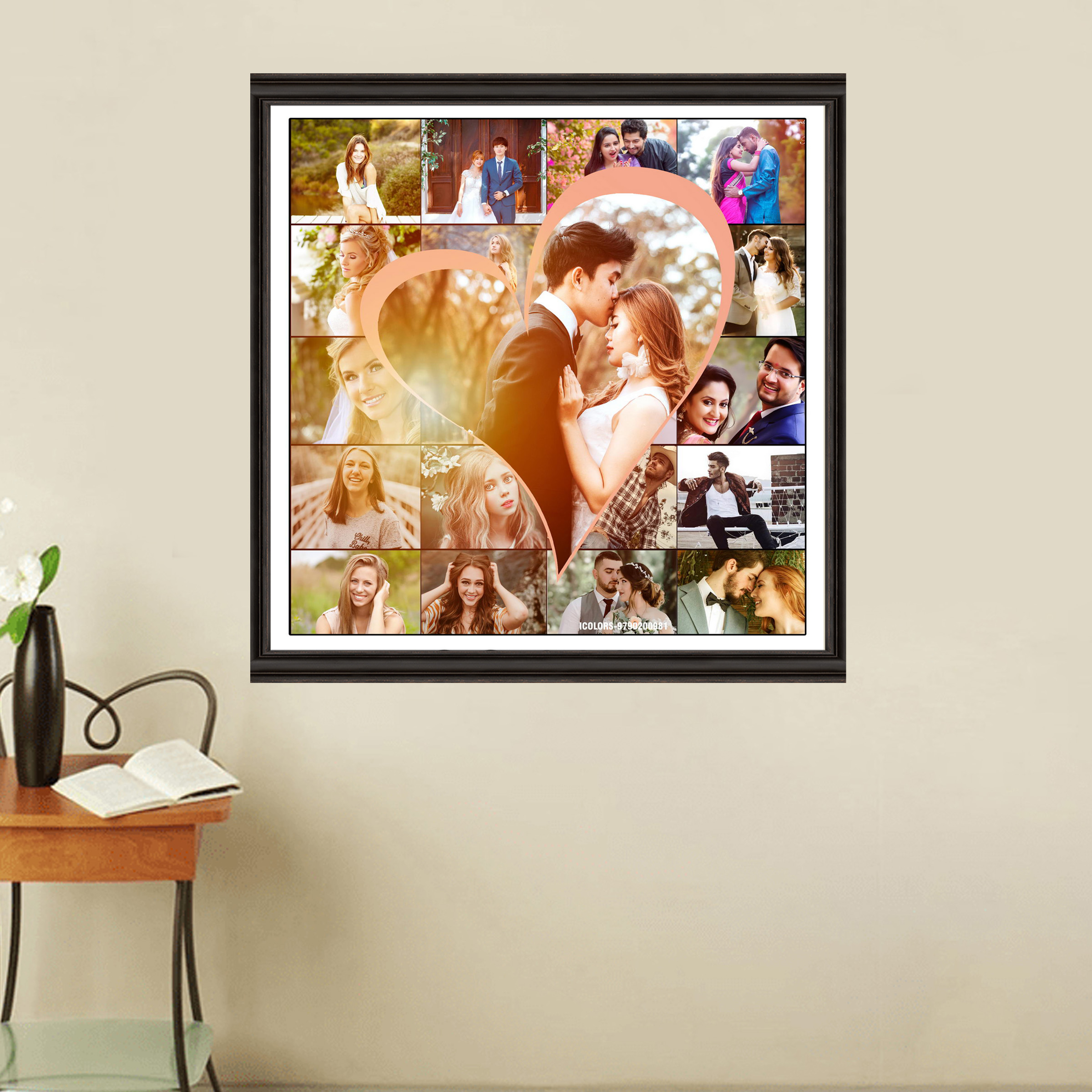 Square With Heart Photo Collage – Sky Gift