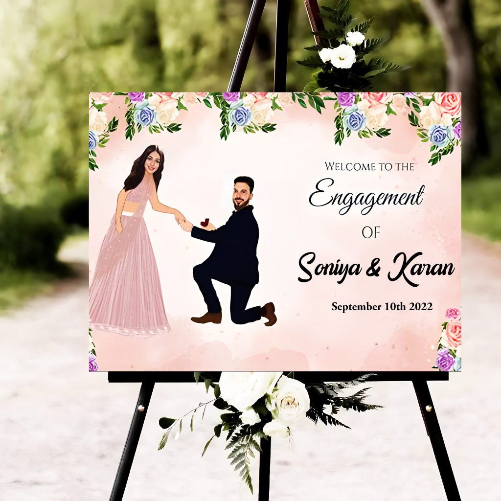 01 Personalized Engagement Sign Board – Sky Gift