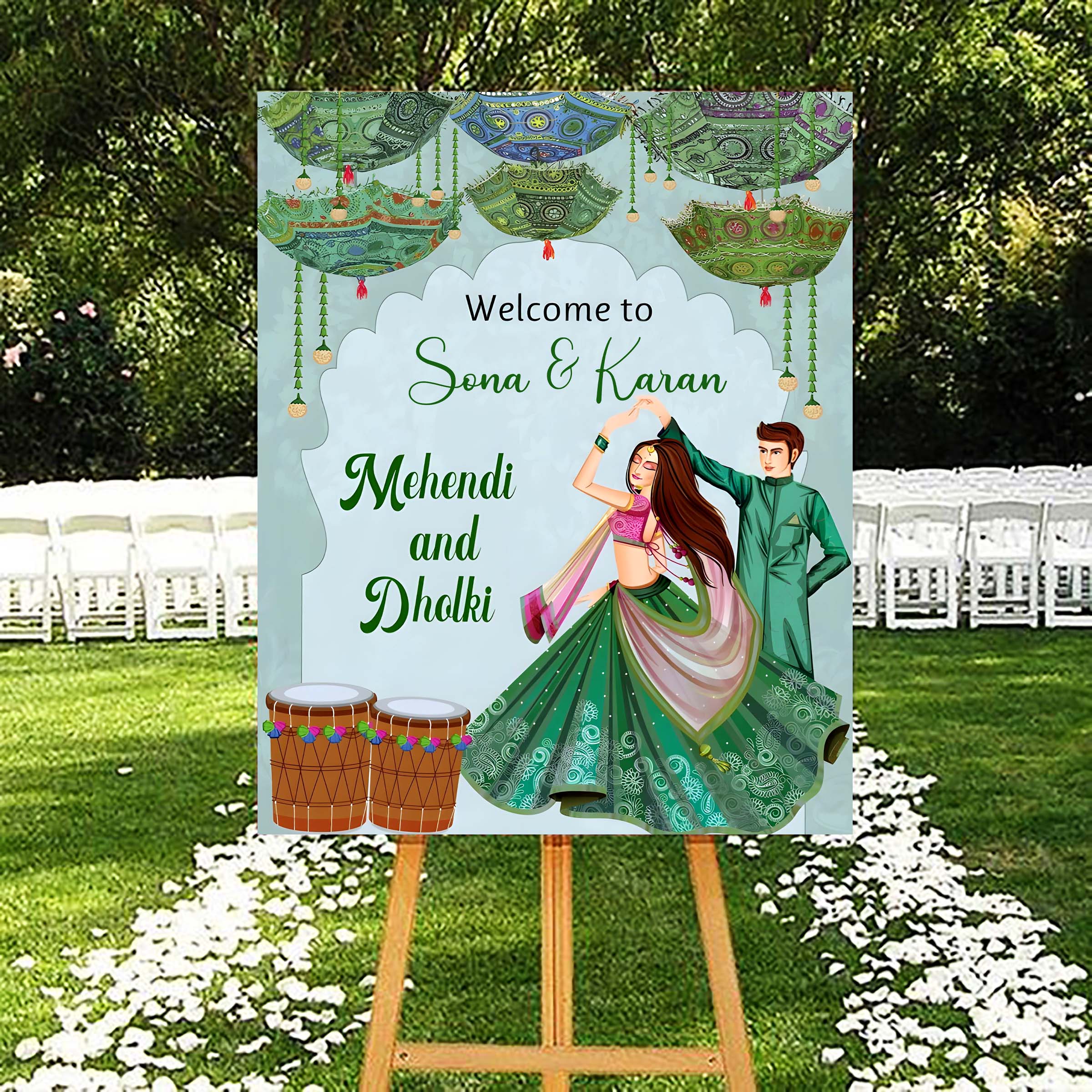 011 Couple Menendi & Dholki Cermony Sign Board – Sky Gift