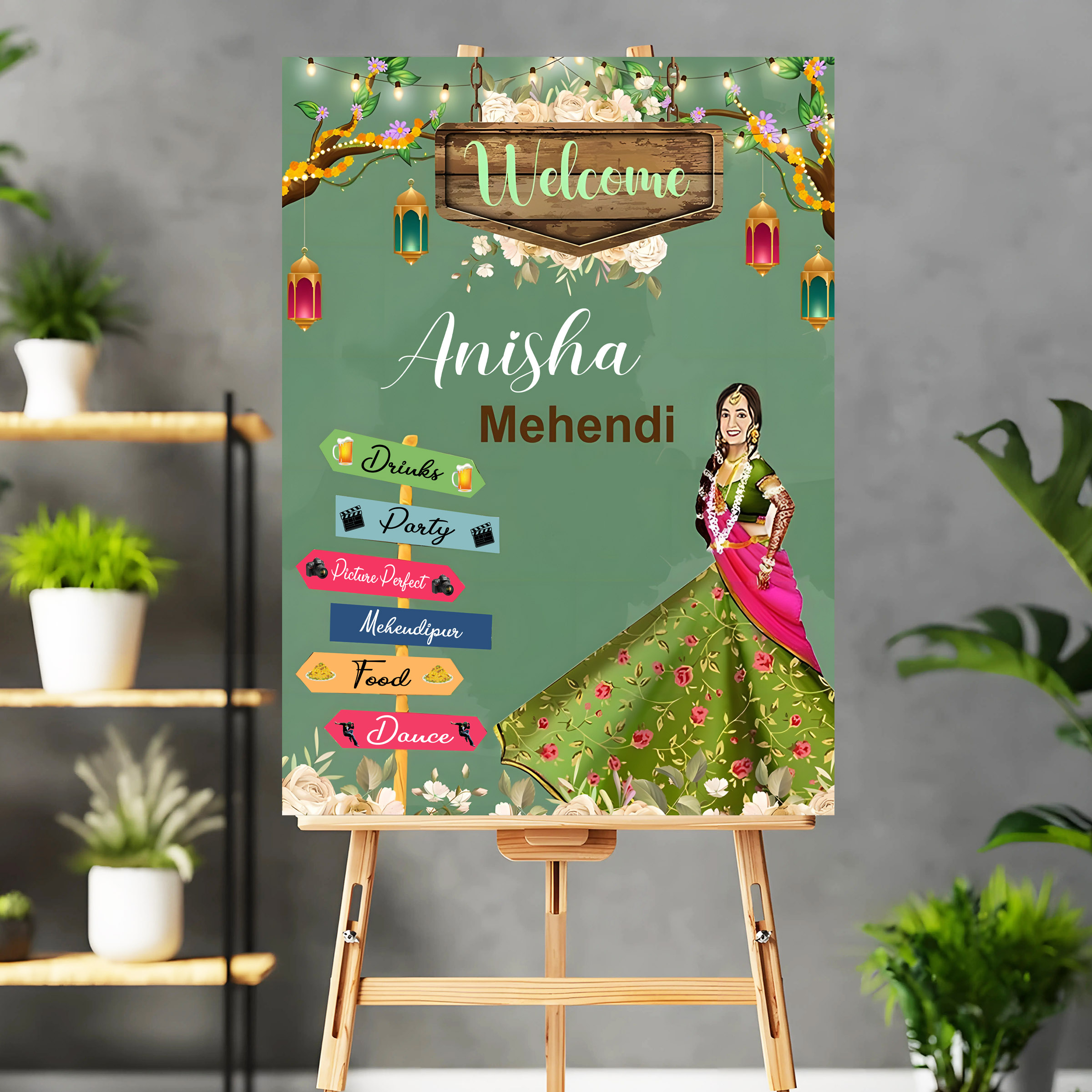 012 Mehendi Ceremony Sign Board – Sky Gift