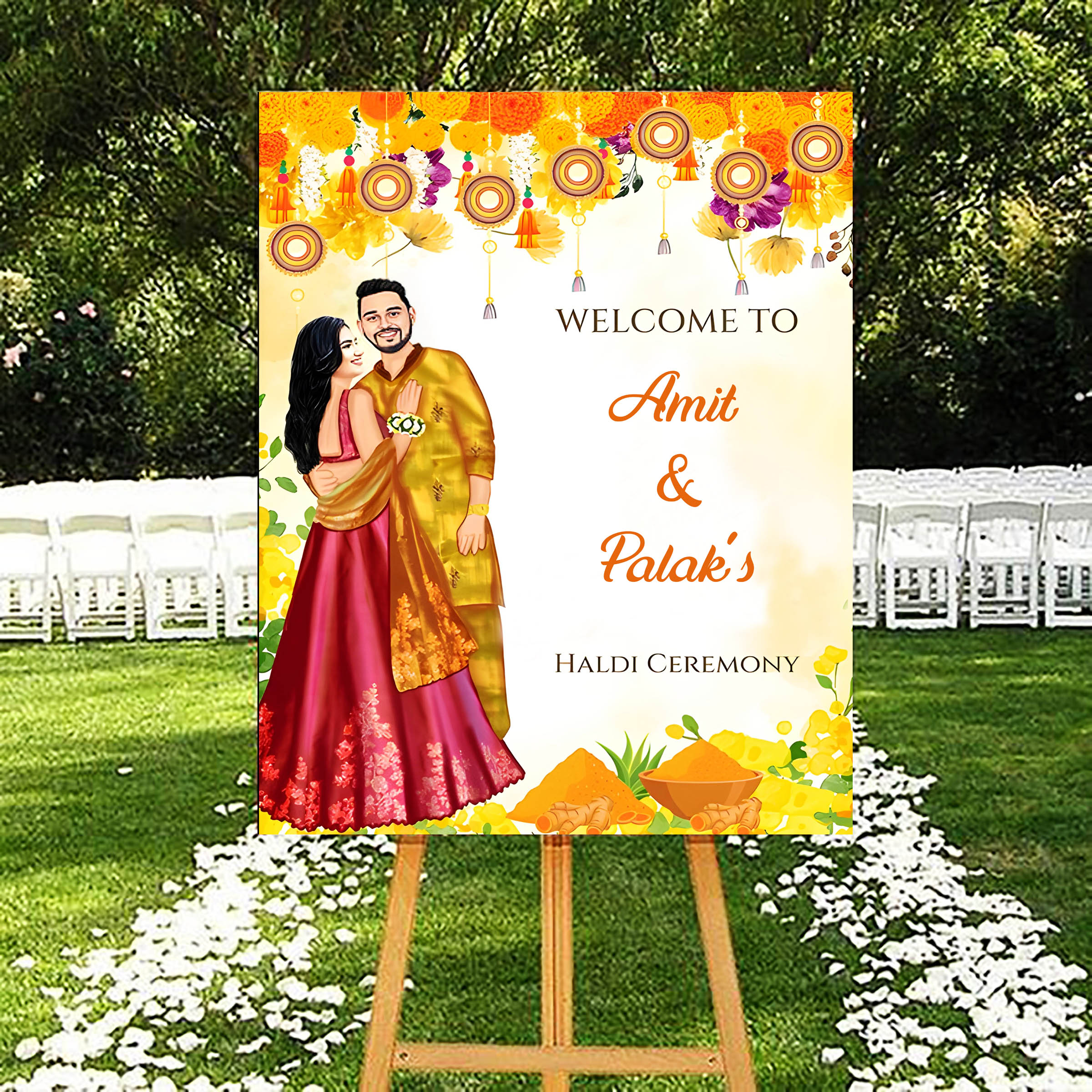 015 Welcome Board For Haldi Ceremony – Sky Gift