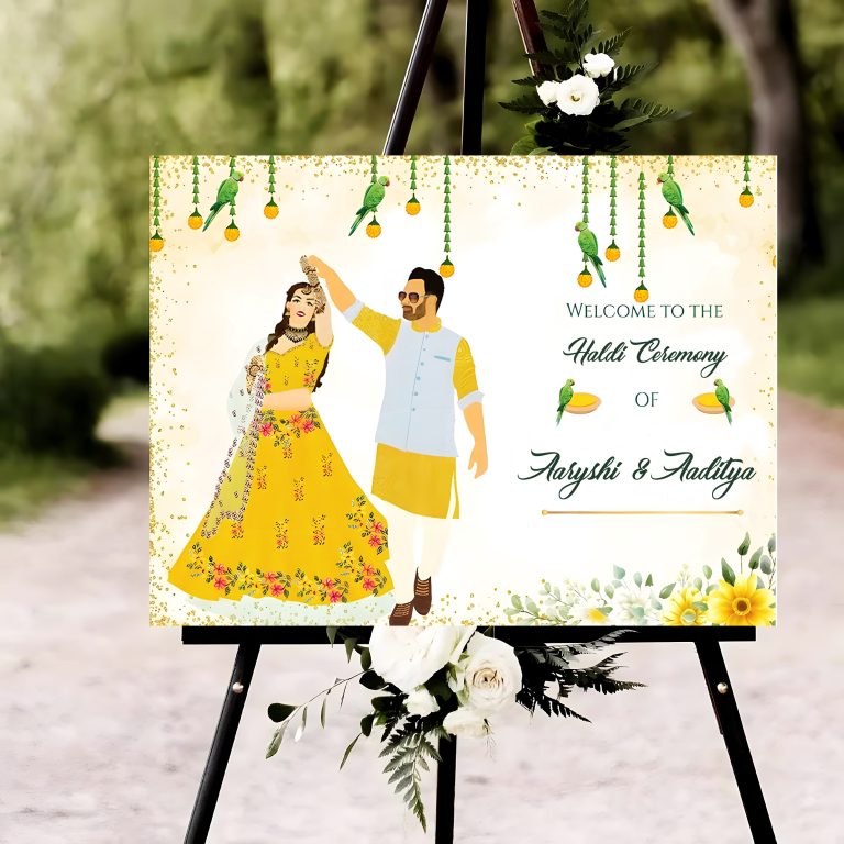 016 Welcome To Our Haldi Ceremony Board – Sky Gift