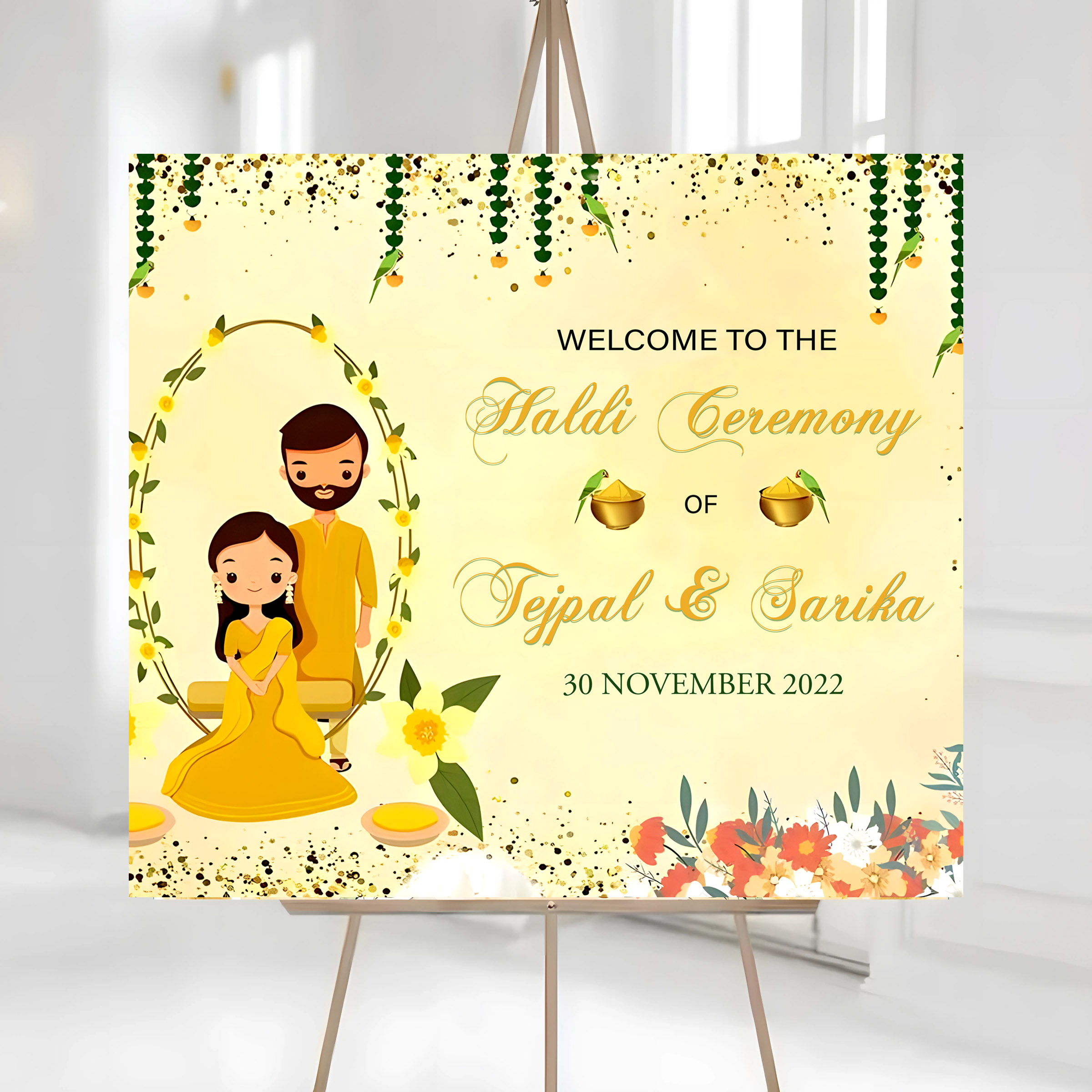 022 Customized Special Haldi Board – Sky Gift