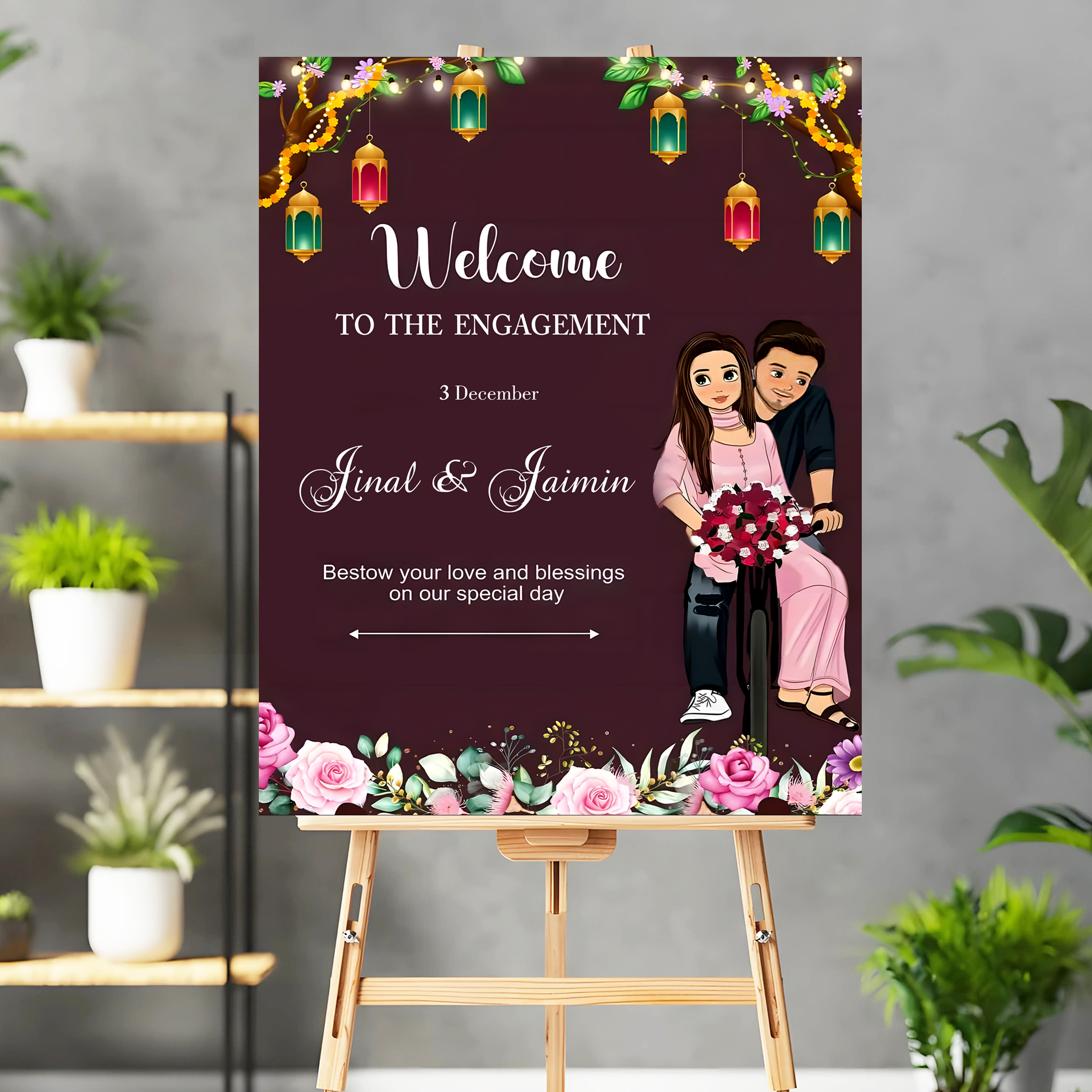 05 Wecome Board For Engagement Ceremony – Sky Gift