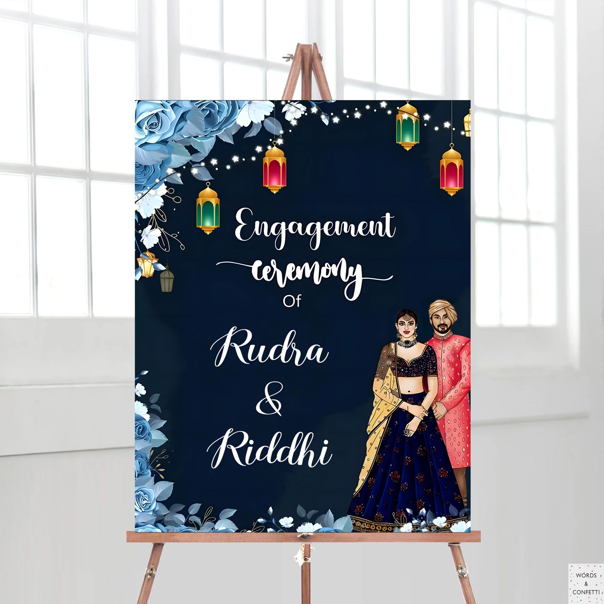 06 Personalized Engagement Welcome Board Decor – Sky Gift