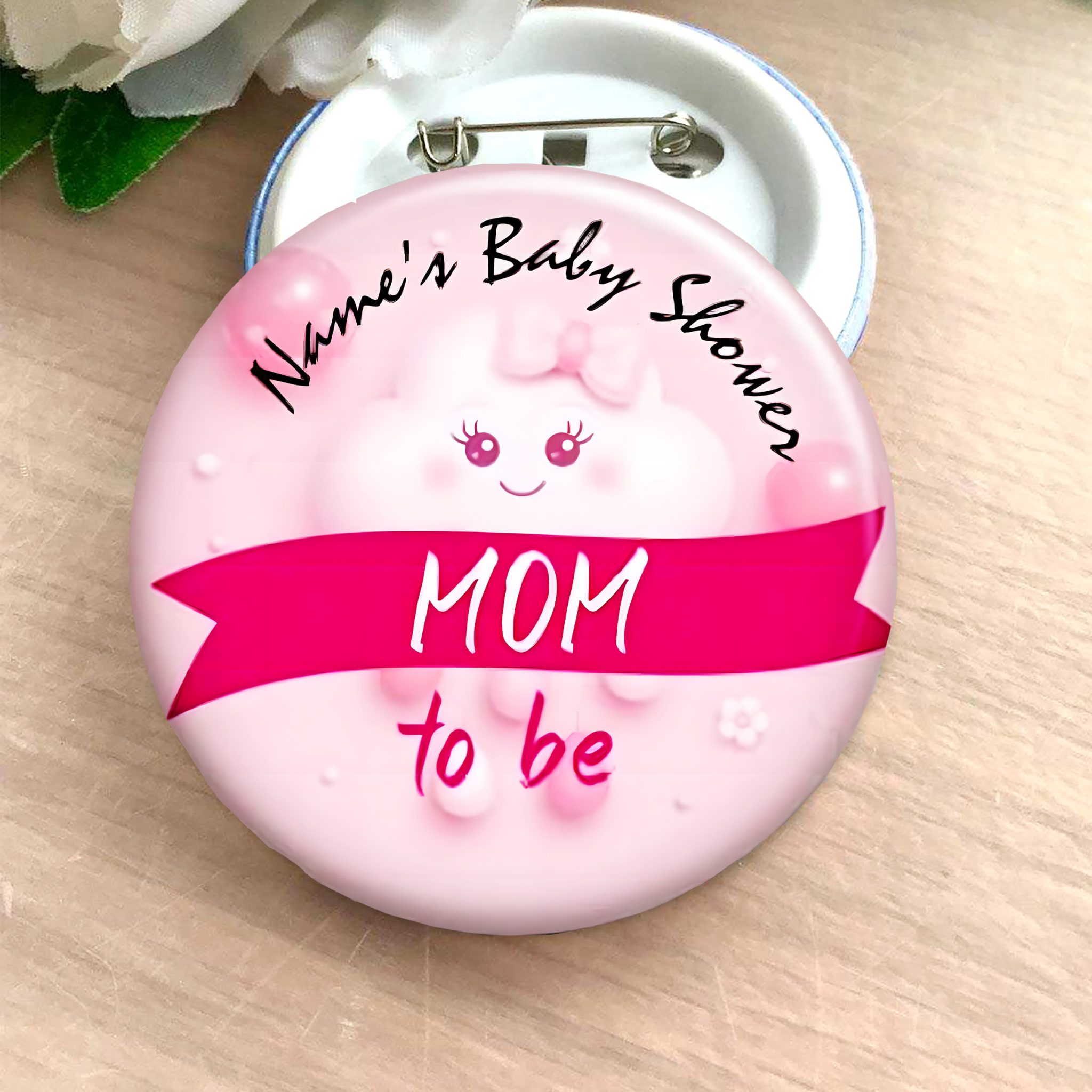 061 – Baby Shower Badges – Mom to be – Sky Gift