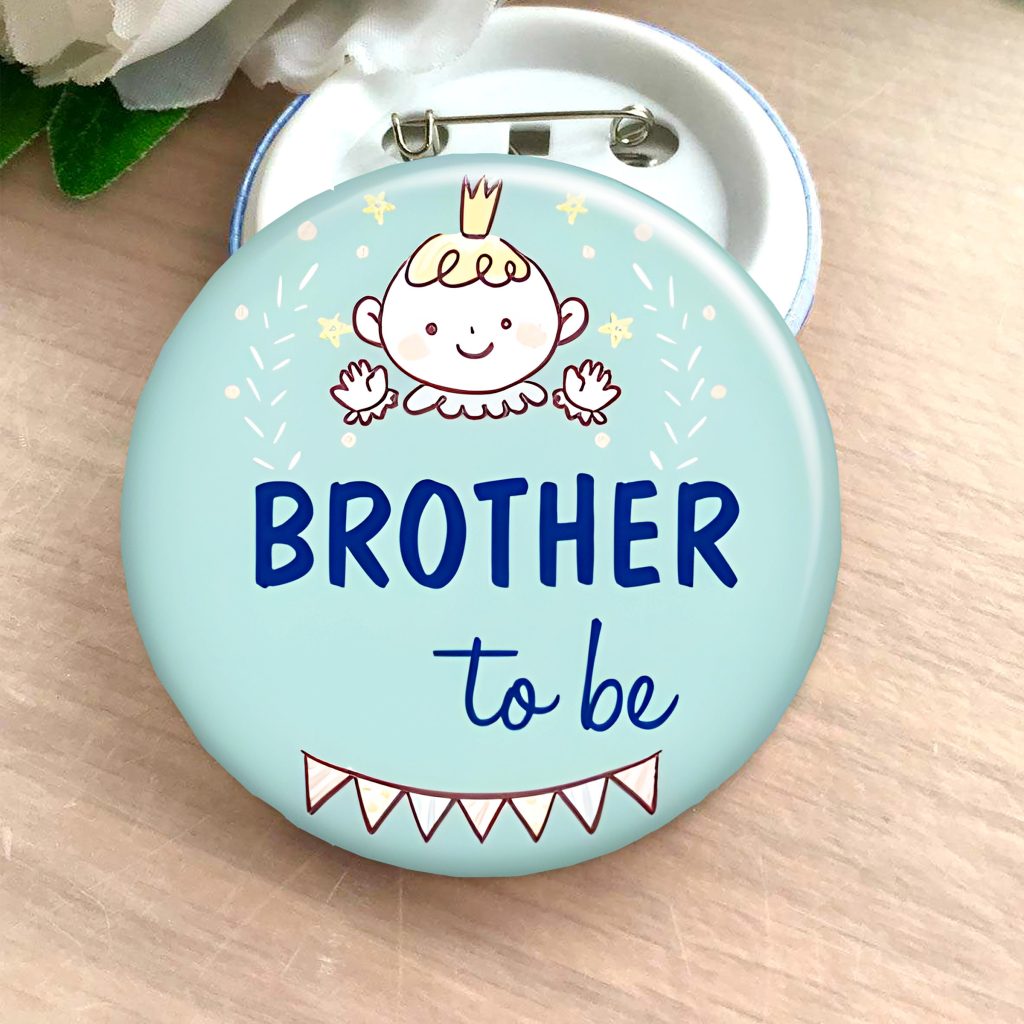 062 Baby Shower Badges – Brother to be – Sky Gift