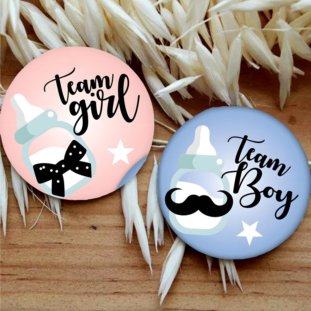 066 Baby Shower Badges – Team Boy & Girl – Sky Gift