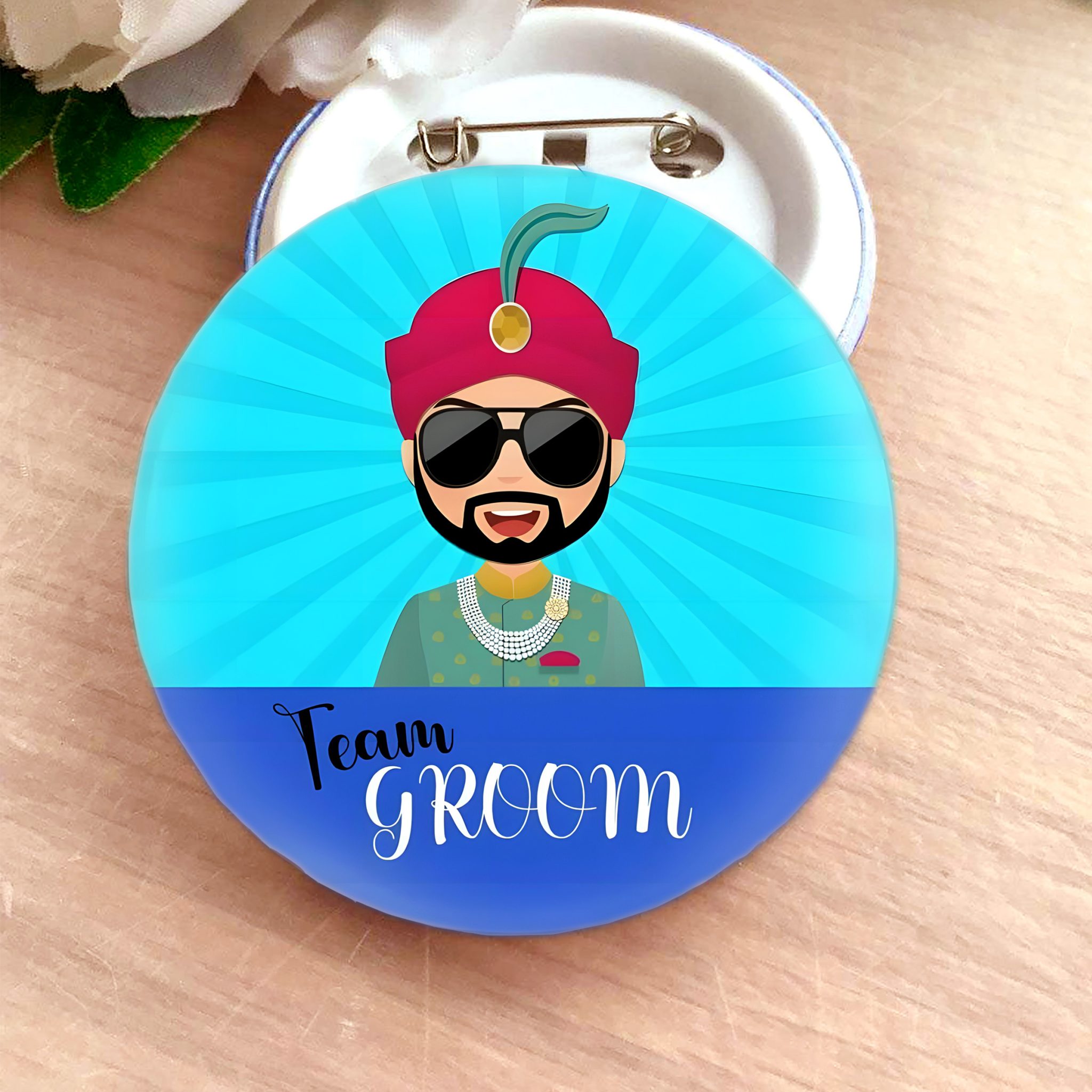 071 Wedding Badges – Team Groom – Sky Gift