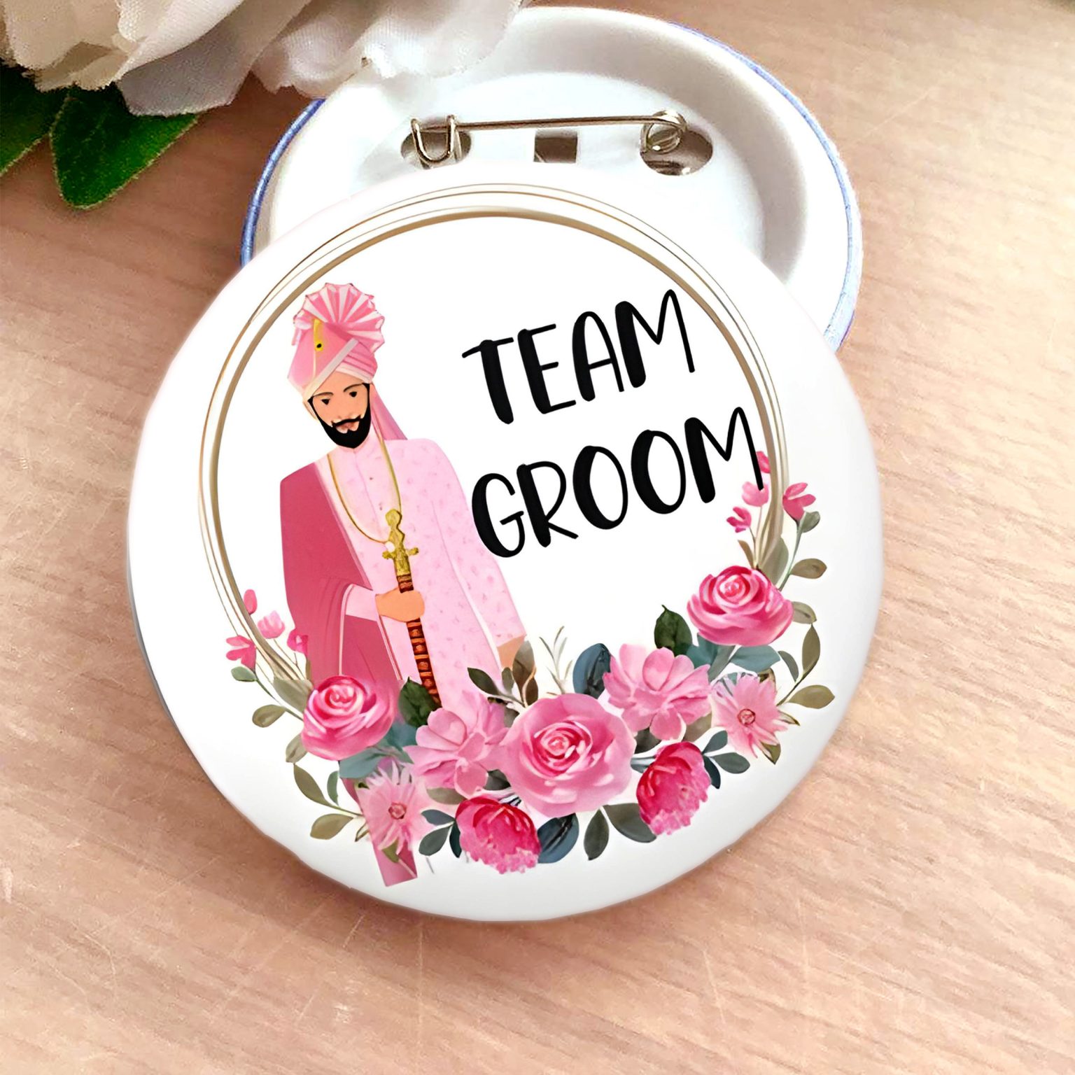 072 Wedding Badges – Team Groom – Sky Gift