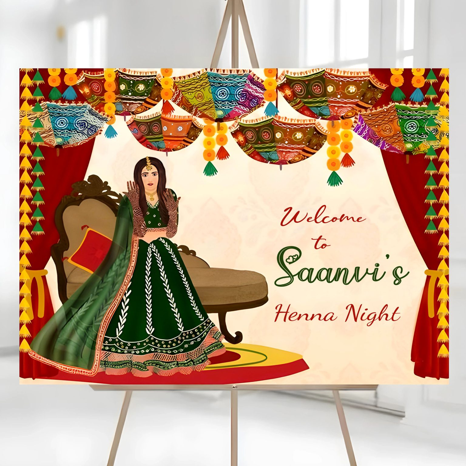 09 Saanvi’s Henna Night Sign Board – Sky Gift